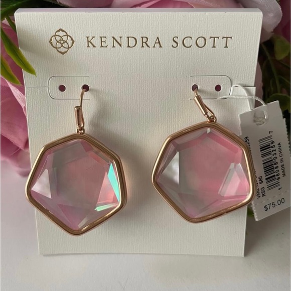 Kendra Scott | Jewelry | Nwt Kendra Scott Vanessa Earrings In Rose Gold Blush Dichroic Glass ...